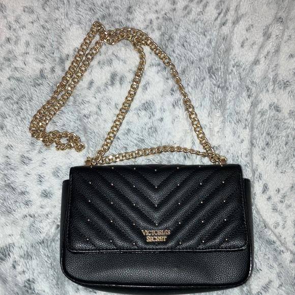 Victoria's Secret | Bags | Vs Black And Gold Purse | Poshmark